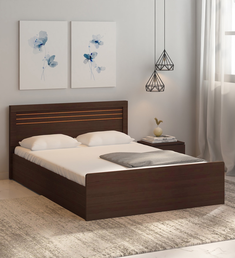 Kuruma Queen Size Bed With Storage In Wenge Finish – Elite Funishings