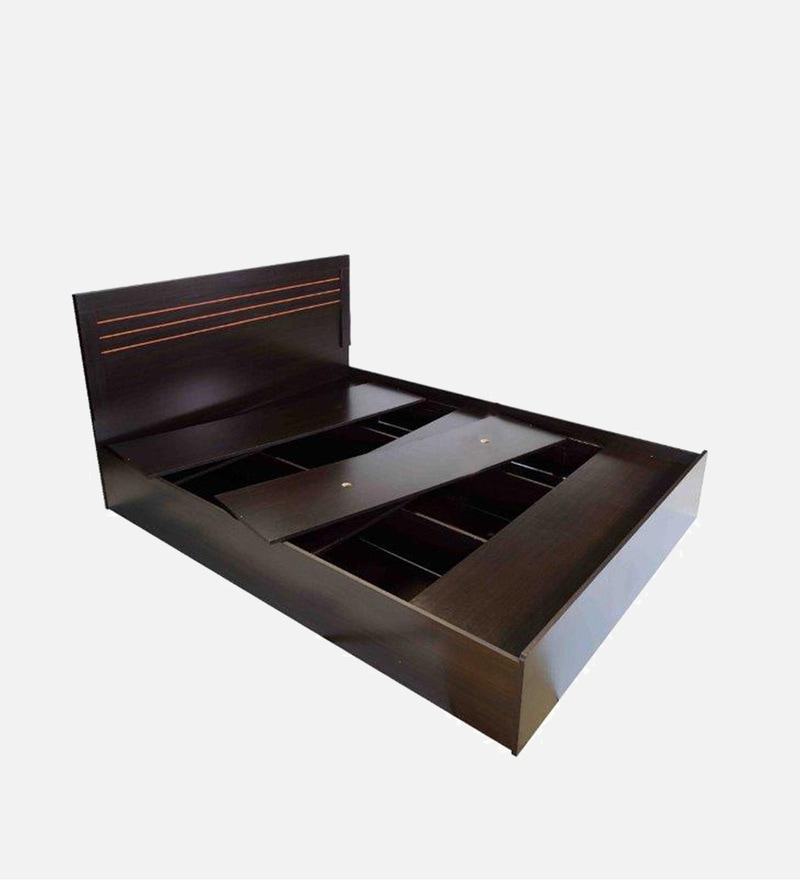 Kuruma Queen Size Bed With Storage In Wenge Finish – Elite Funishings